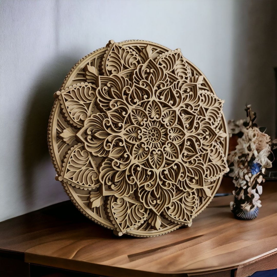 Mandala 3D/ Décoration murale en bois/ décoration murale spirituelle ...