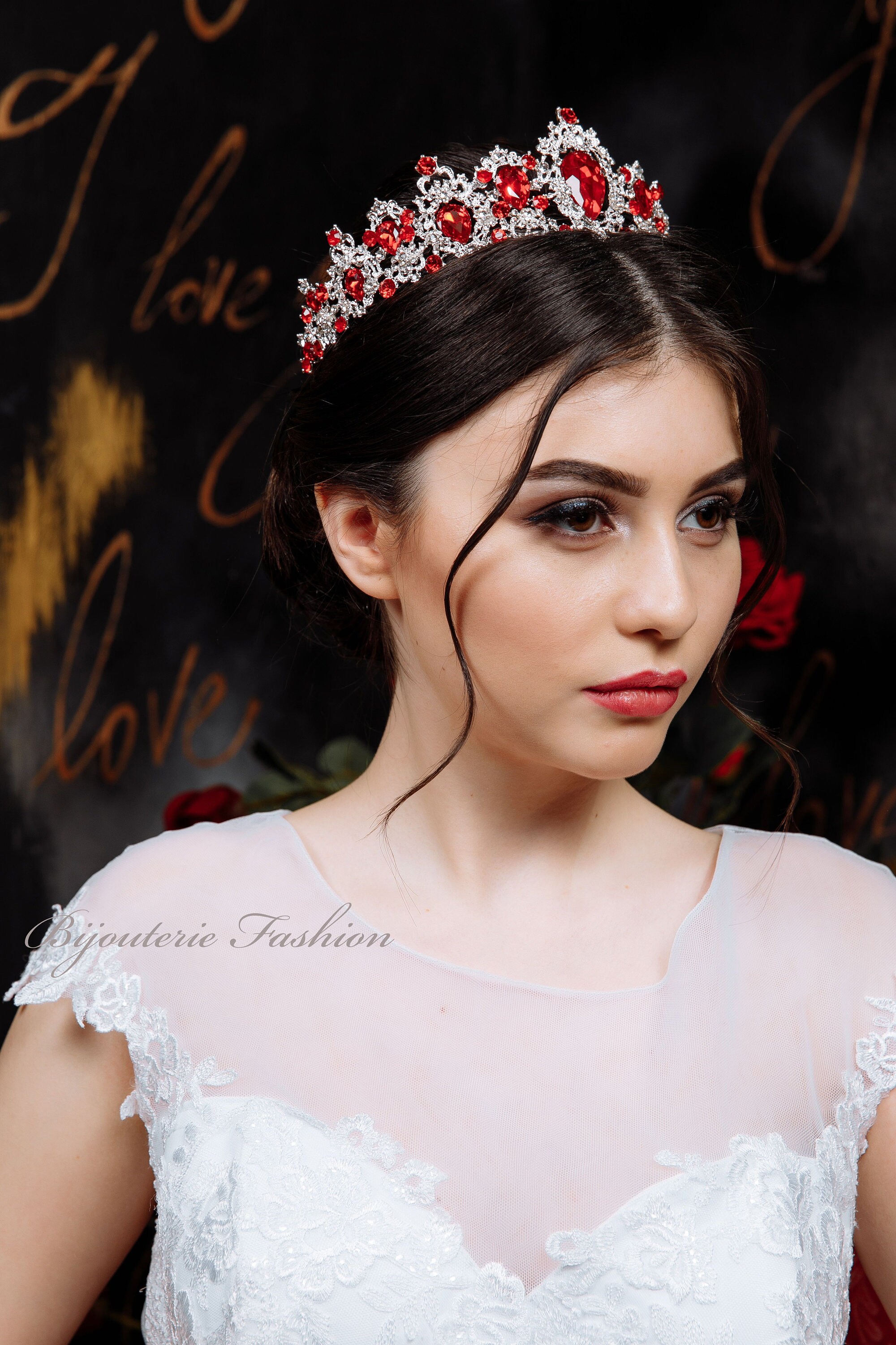 Red Tiarabridal Tiarawedding Tiararoyal Diademprom. - Etsy