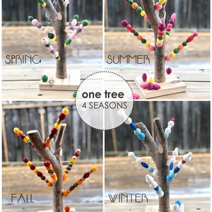 All Season Wooden Tree - Educational Activity Set for Children - Nature ...