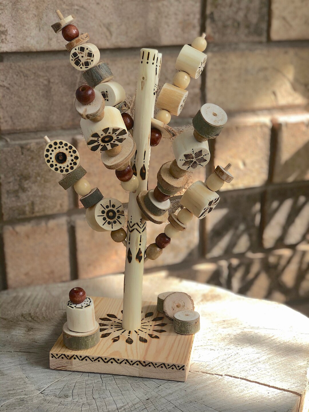Mini Wood Burned Tree - Educational Toy for Preschool and Kindergarten ...