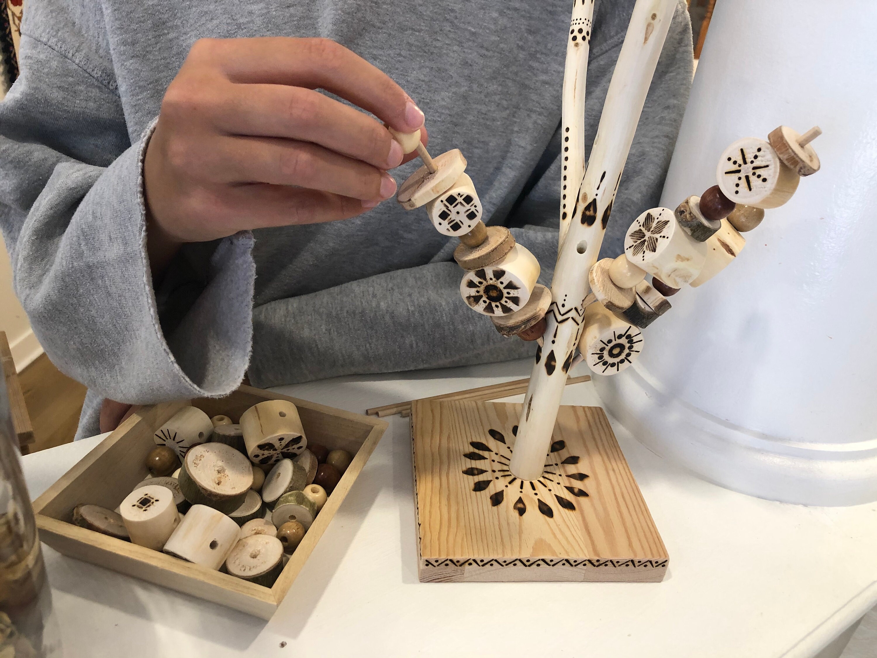 Mini Wood Burned Tree Educational Toy for Preschool and | Etsy