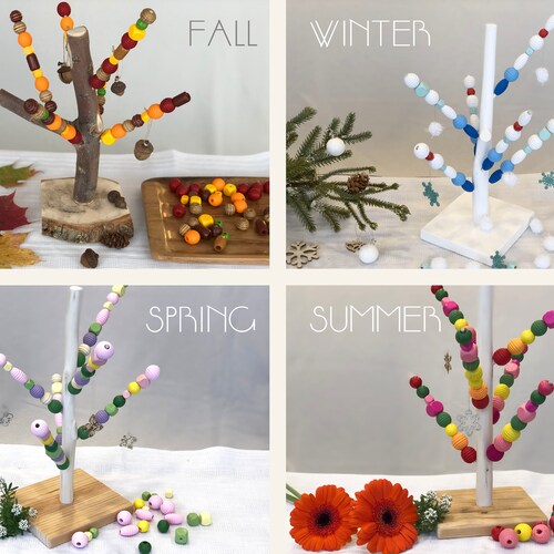 Mini Wood Burned Tree Educational Toy for Preschool and - Etsy