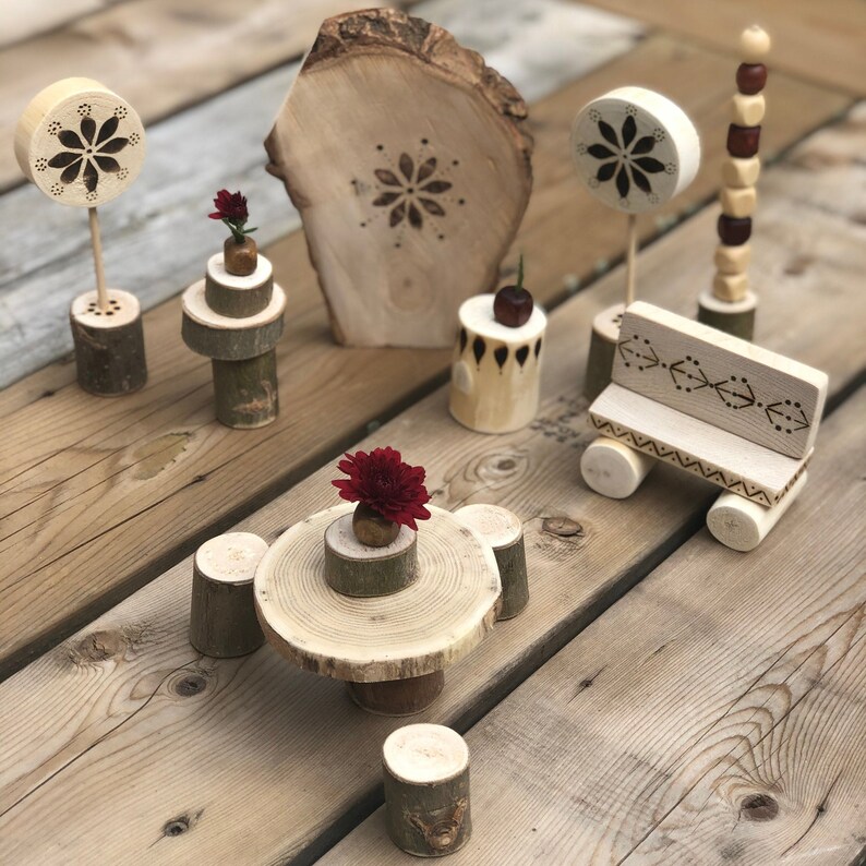 Tree Blocks 85 Pieces Natural Wood Burned Educational Toy - Etsy