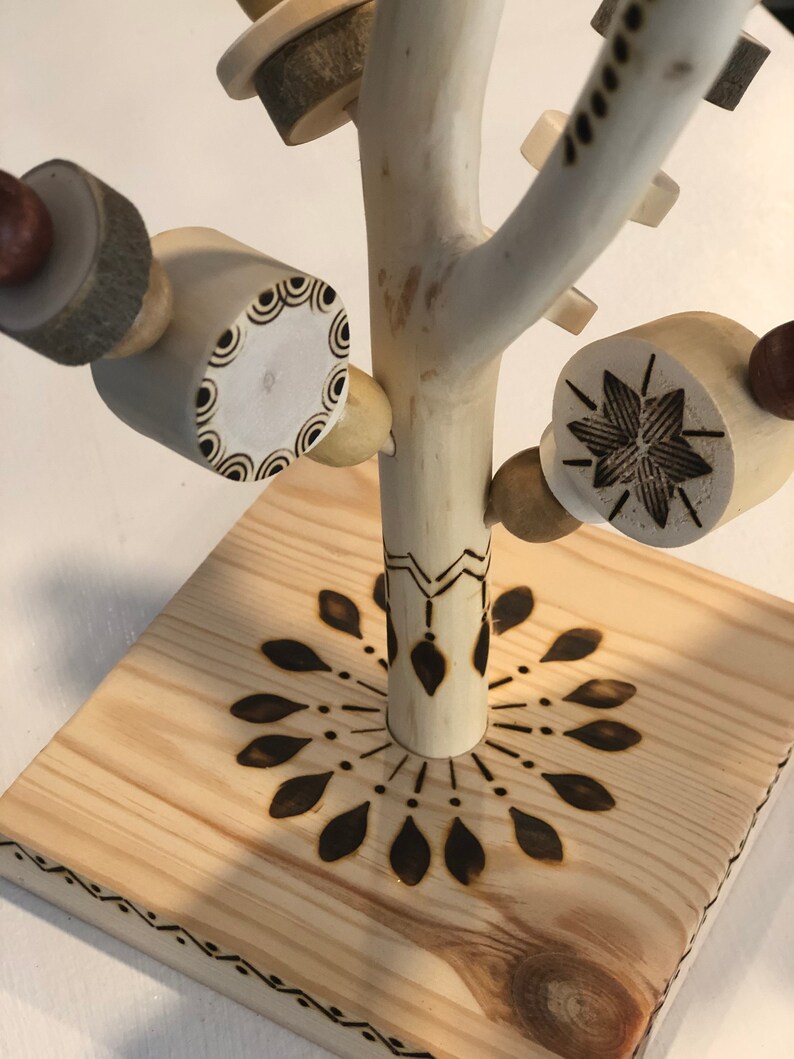 Mini Wood Burned Tree Educational Toy for Preschool and - Etsy
