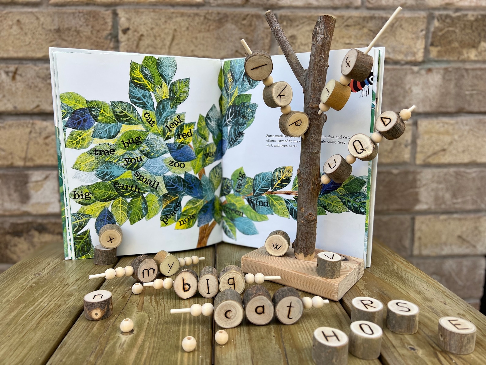 The Alphabet Wooden Tree Educational Activity for Children - Etsy