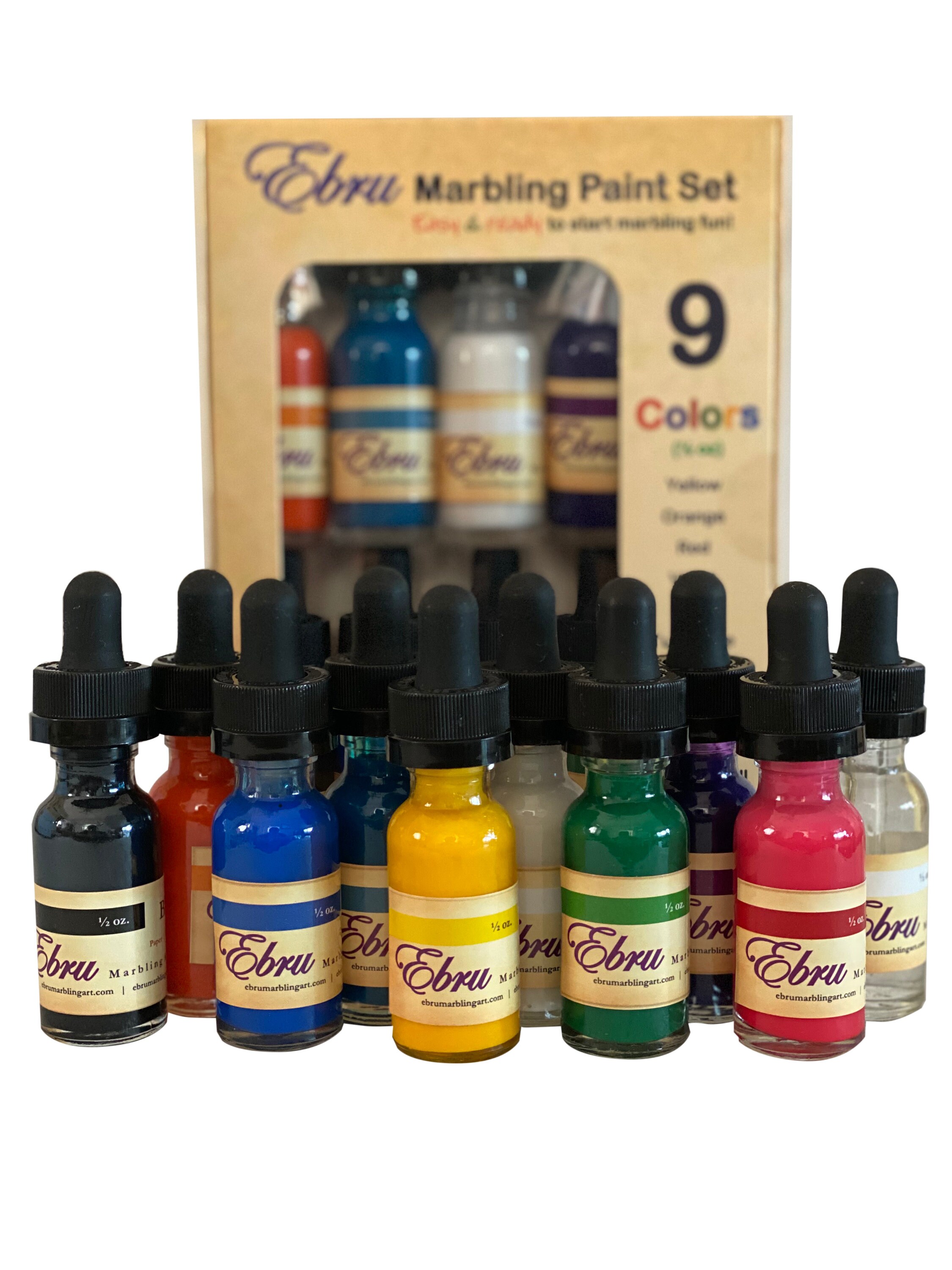 Ebru Marbling Art Set - Kit (9 Colors) - Etsy