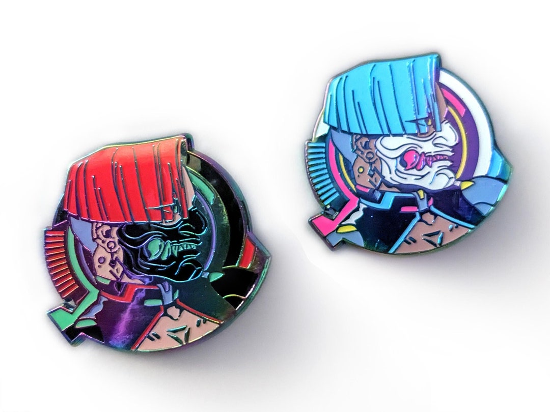 Cyberpunk 1.5" Rainbow Enamel Pin - Etsy