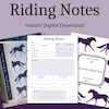 Horse Riding Binder Journal Equestrian Journal Horse Training Log ...