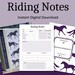 Horse Riding Binder Journal Equestrian Journal Horse Training Log ...