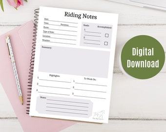 Equestrian Horse Lesson Journal Dressage Horse Riding Notebook Barrel ...