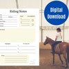 Equestrian Horse Printable Journal Horse Training Log Barn Gift for ...