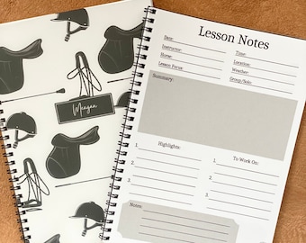 Personalized Horse Lesson Note Journal Equestrian Journal Horse ...