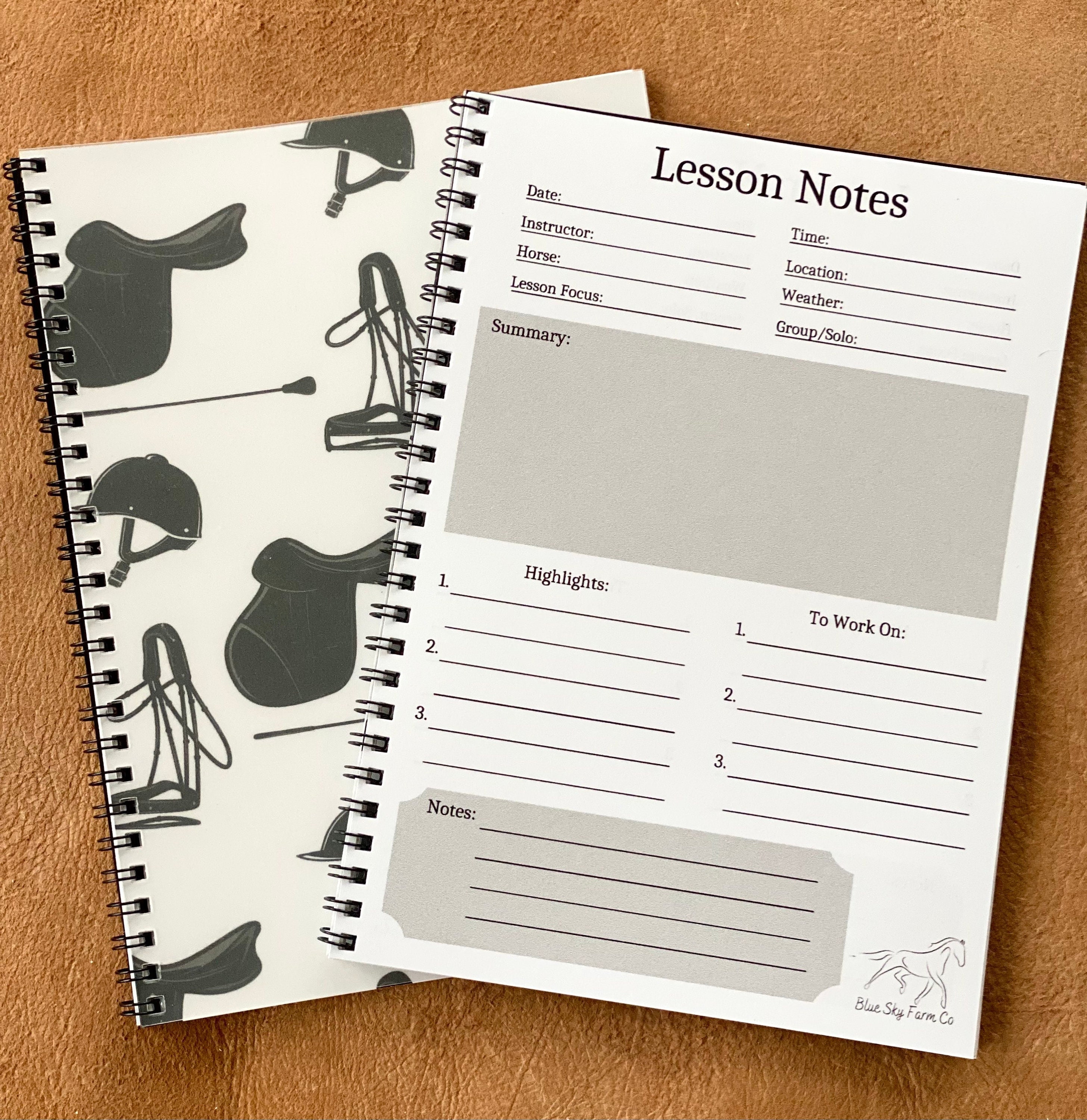 Equestrian Lesson Journal Equestrian Journal Horse Training Log ...