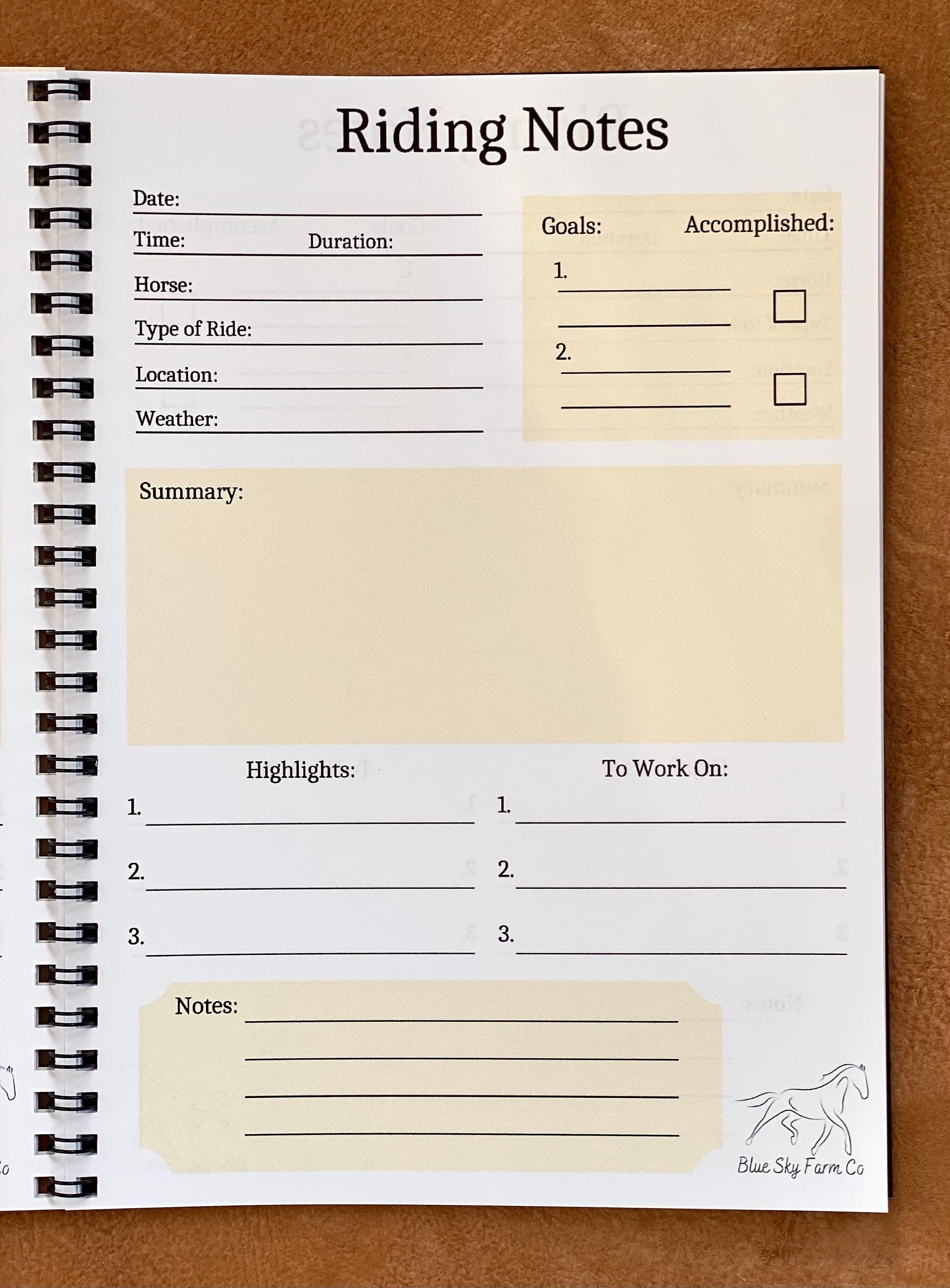 Horse Riding Digital Download Horse Lesson Notebook Equestrian Download ...
