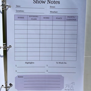 Equestrian Riding Journal Horse Printable Journal Horse Training Log ...