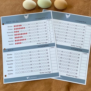 Printable Chicken Egg and Expense Tracker Journal for Chicken Expenses ...