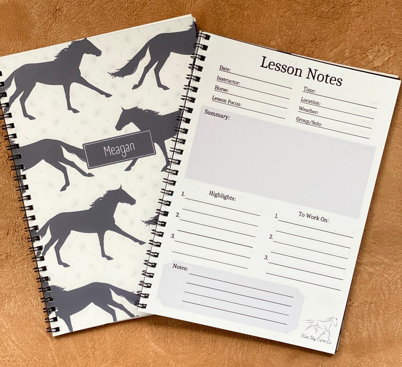 Personalized Horse Lesson Note Journal Equestrian Journal Horse ...