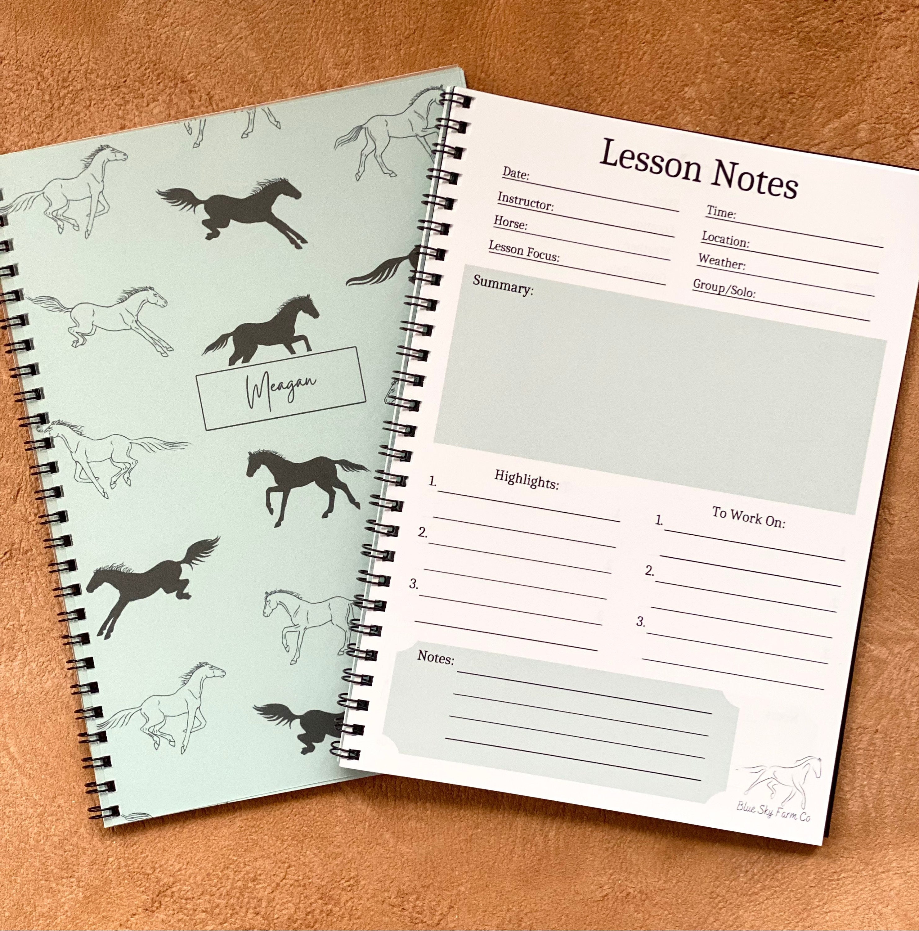 Personalized Horse Lesson Note Journal Equestrian Journal Horse ...