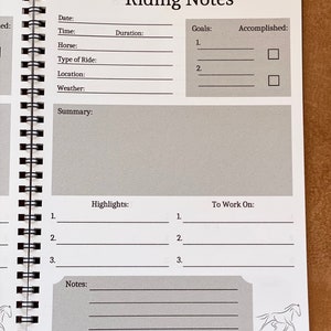 Equestrian Riding Note Pages for Barrel Racers Jumpers Dressage Riders ...