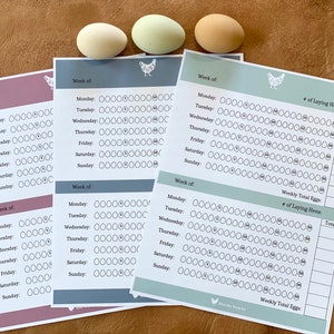 Digital Download Chicken Egg Collecting Chart Homeschool Supplies for ...