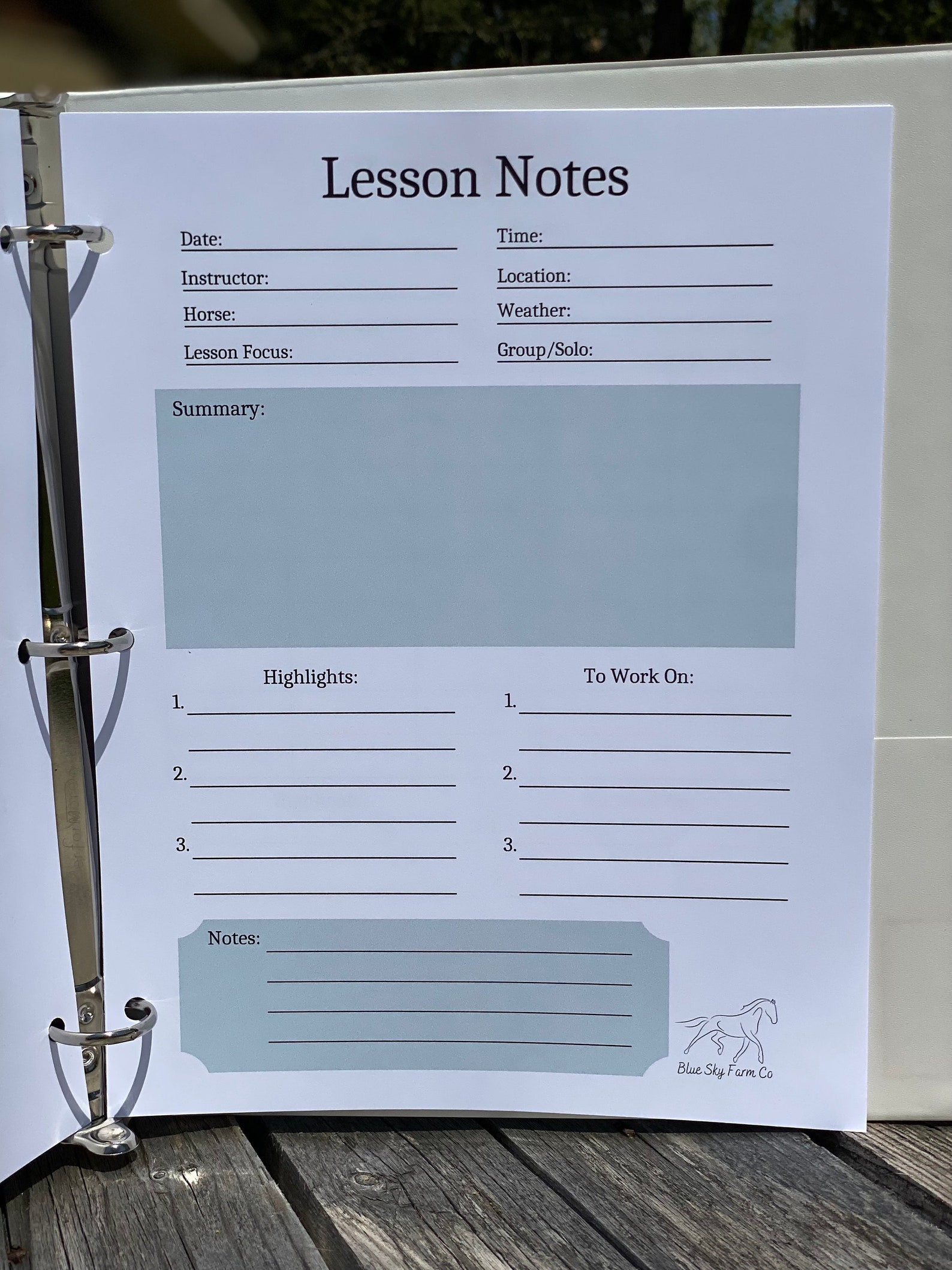 Horse Riding Binder Journal Equestrian Journal Horse Training Log ...