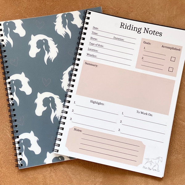Equestrian Riding Journal Horse Training Log Barn Gift for Horse Lover ...