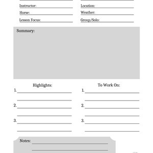 Equestrian Horse Lesson Journal Dressage Horse Riding Notebook Barrel ...