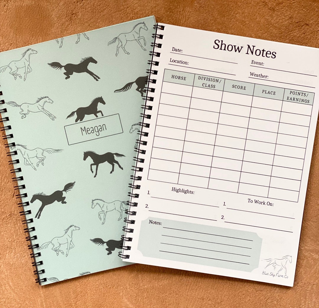 Personalized Horse Show Gift Journal Equestrian Journal Horse Training ...