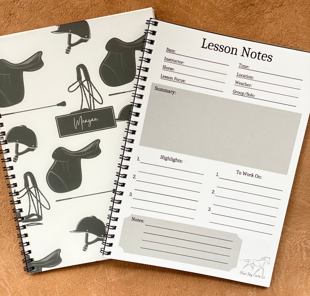 Personalized Horse Lesson Note Journal Equestrian Journal Horse ...