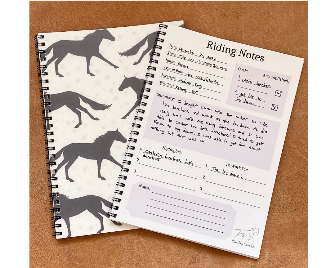 Horse Riding Daily Kids Journal Barrel Racing Gift Equestrian Wife ...