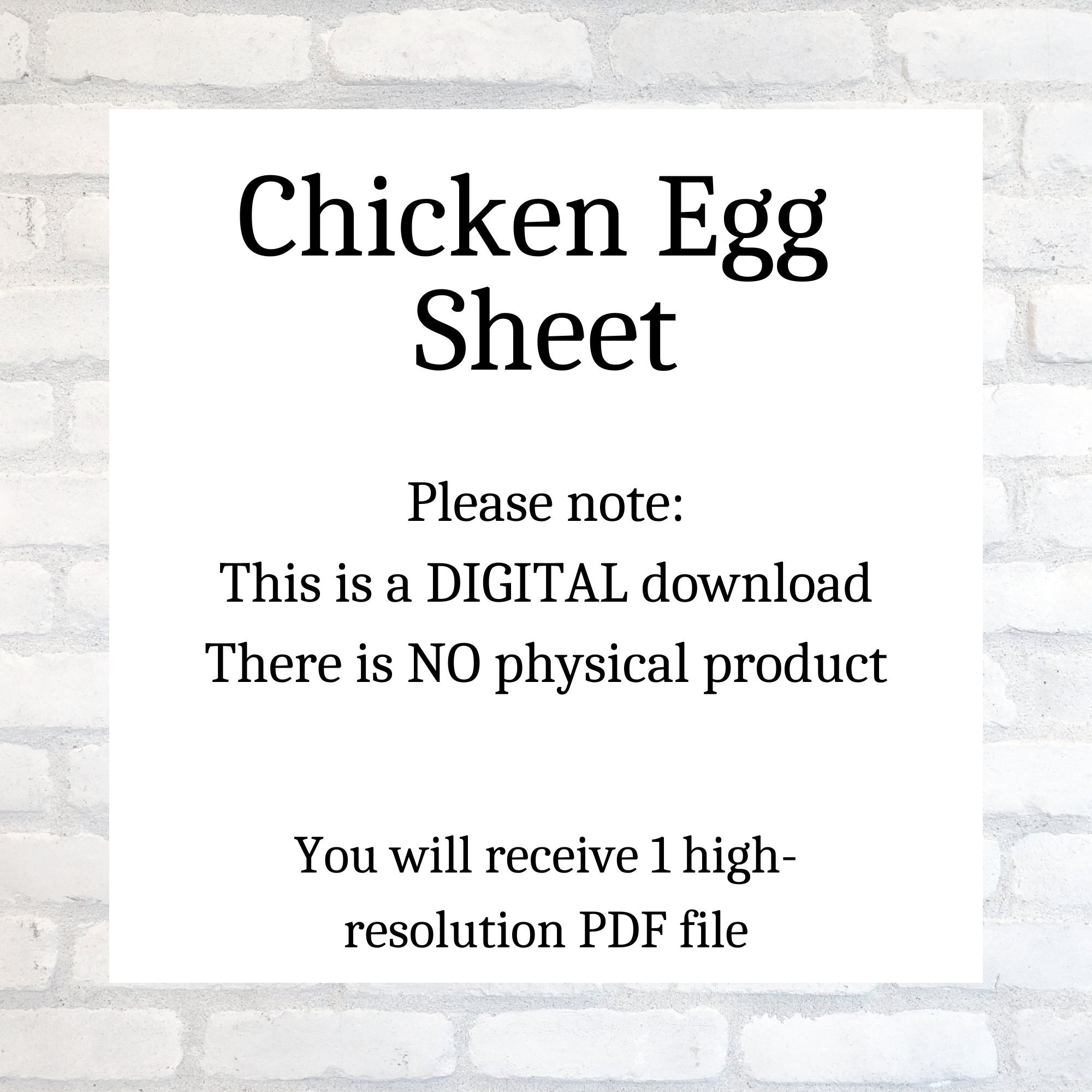 Digital Download Chicken Egg Collecting Chart Homeschool Supplies for ...
