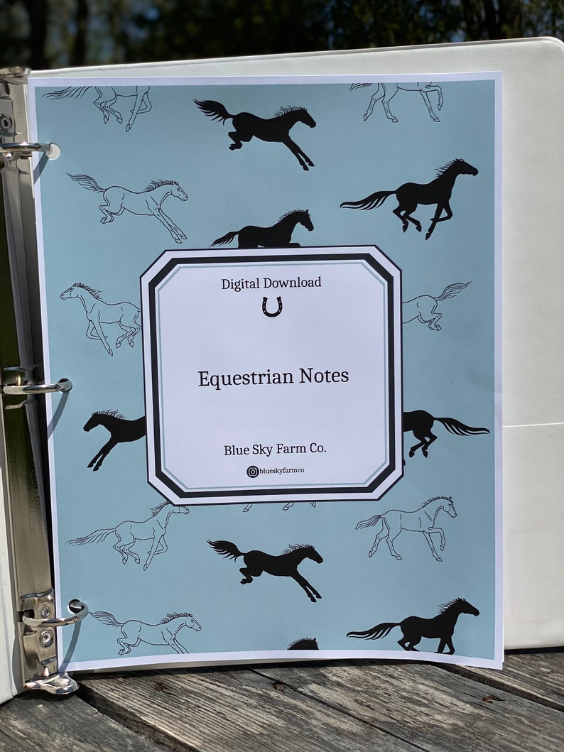 Horse Riding Binder Journal Equestrian Journal Horse Training Log ...