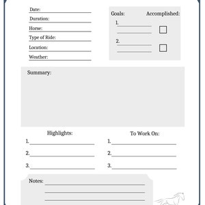 Equestrian Journal Printables Equestrian Planner Youth Horse - Etsy