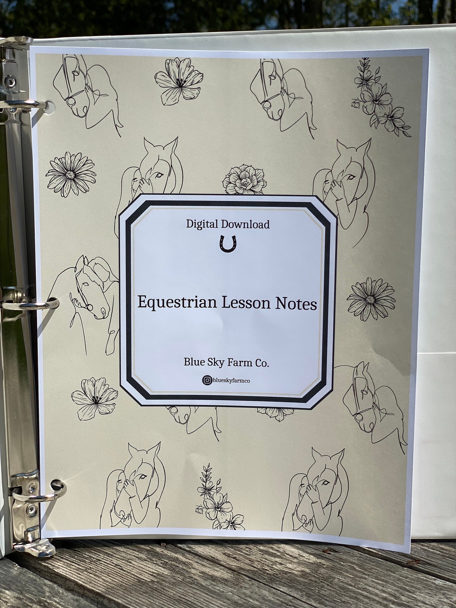 Equestrian Horse Printable Journal Horse Training Log Barn Gift for ...