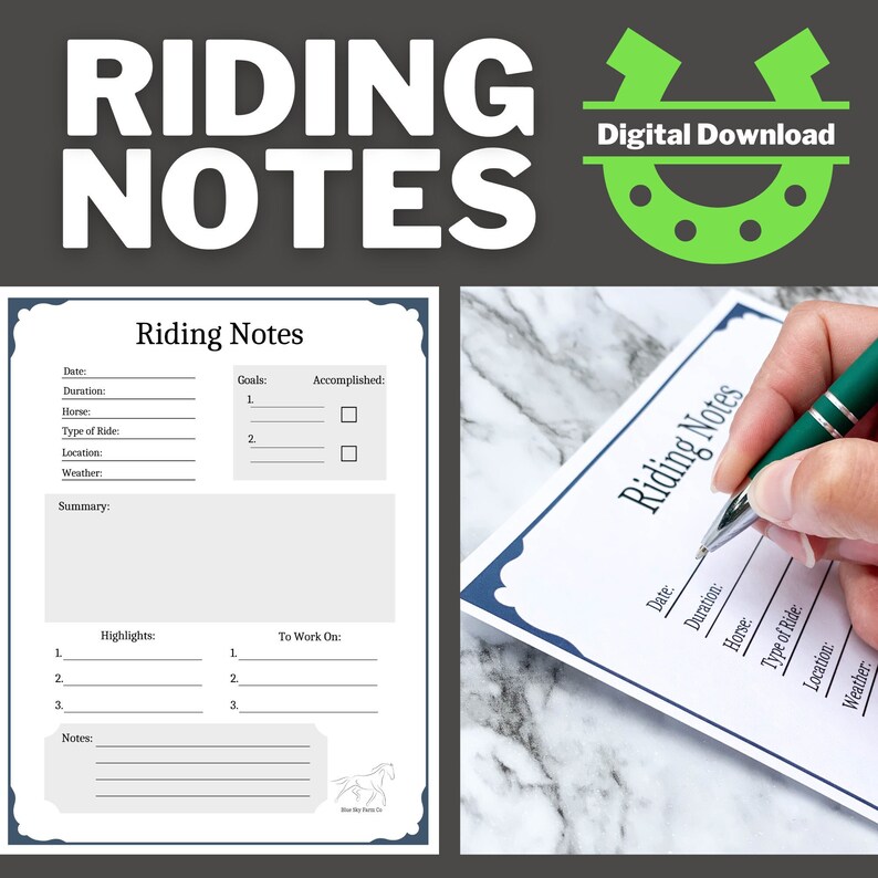 Equestrian Journal Printables Equestrian Planner Youth Horse - Etsy