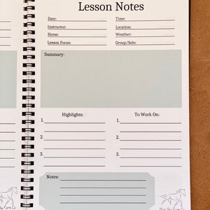 Horse Lesson Instructor Digital Download Horse Lesson Log Horse Riding ...