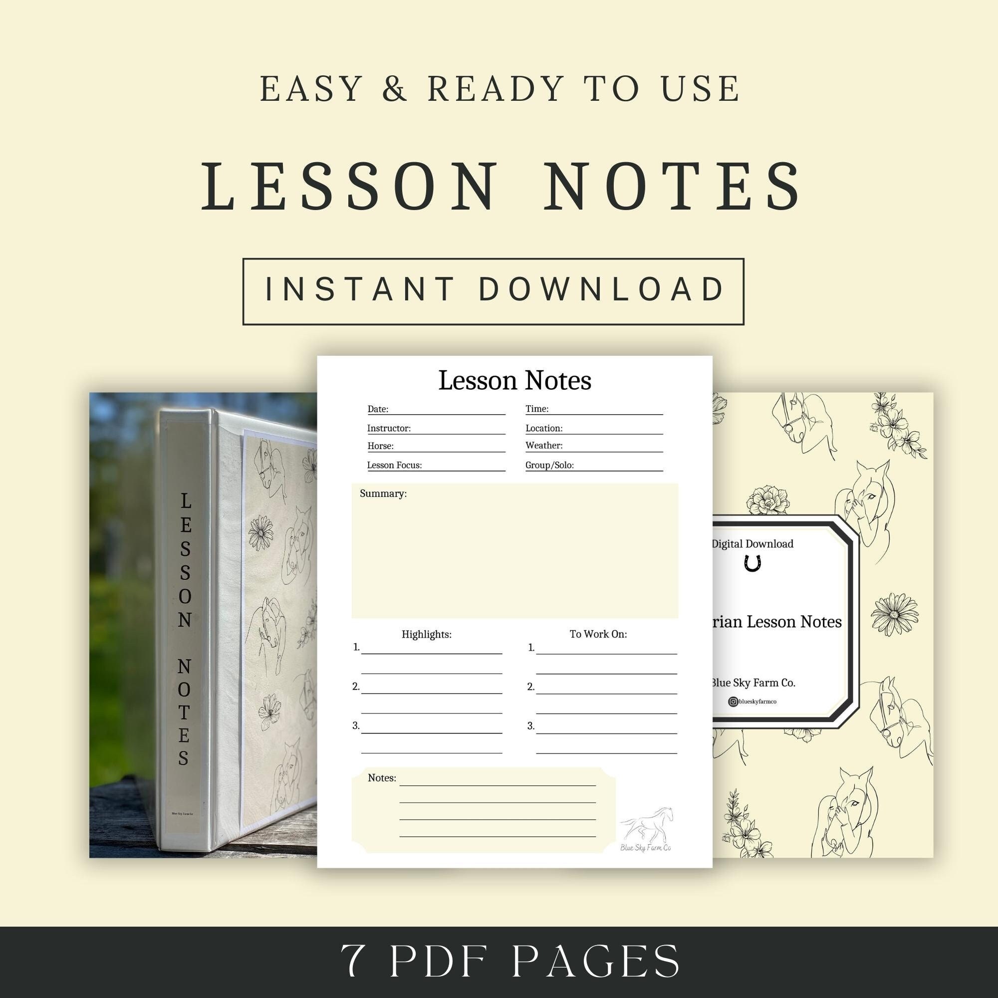Equestrian Horse Printable Journal Horse Training Log Barn Gift for ...