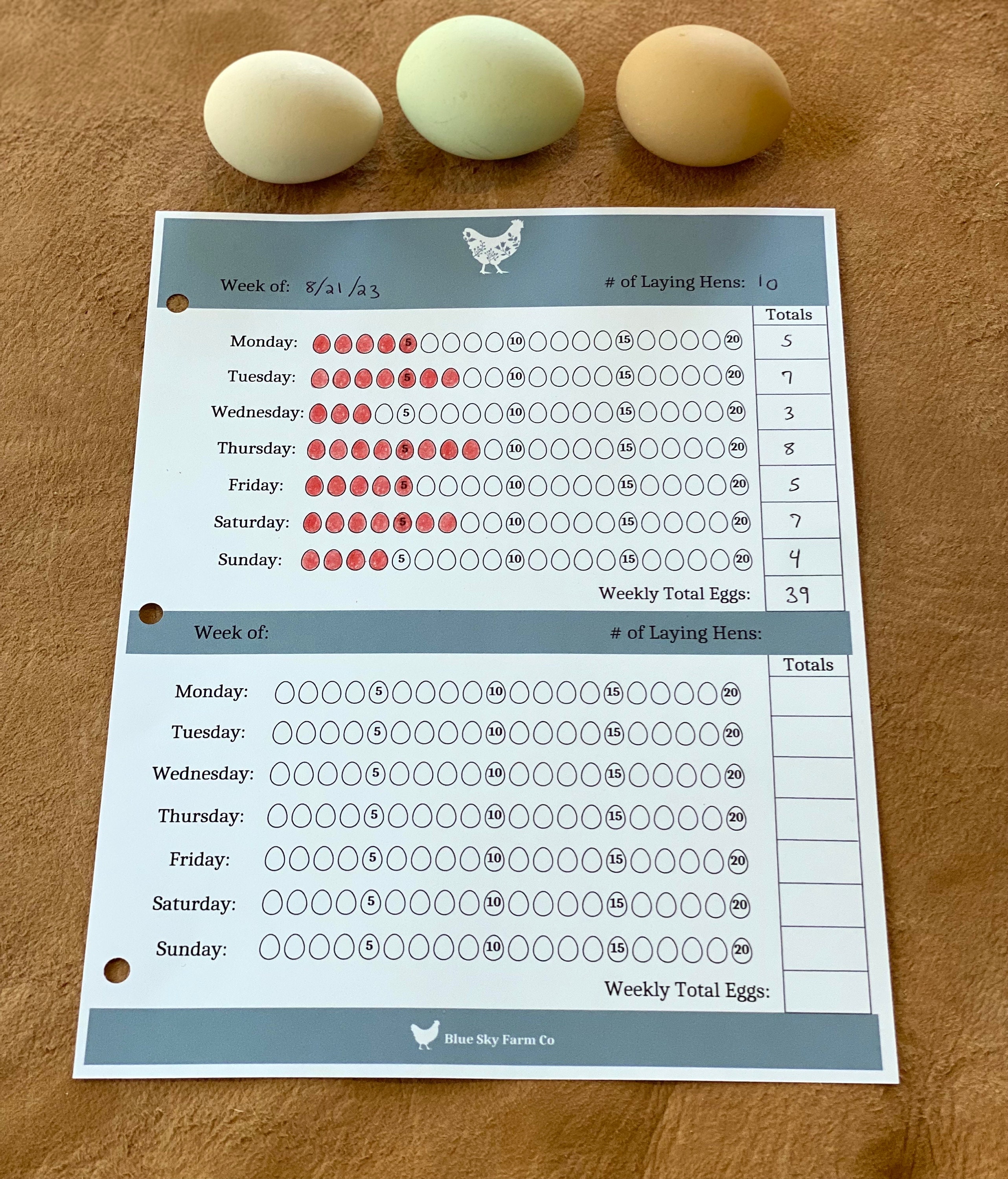 Printable Egg Record Keeper Backyard Chicken Homestead Digital Download ...