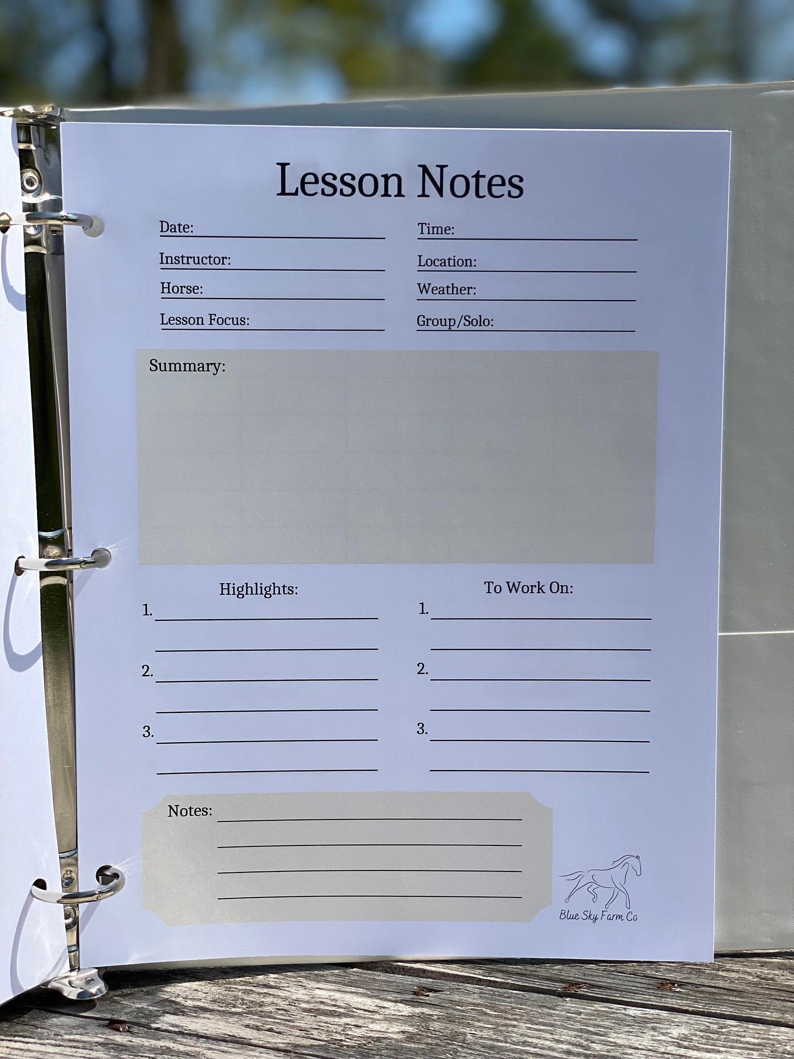 Equestrian Horse Printable Journal Horse Training Log Barn Gift for ...