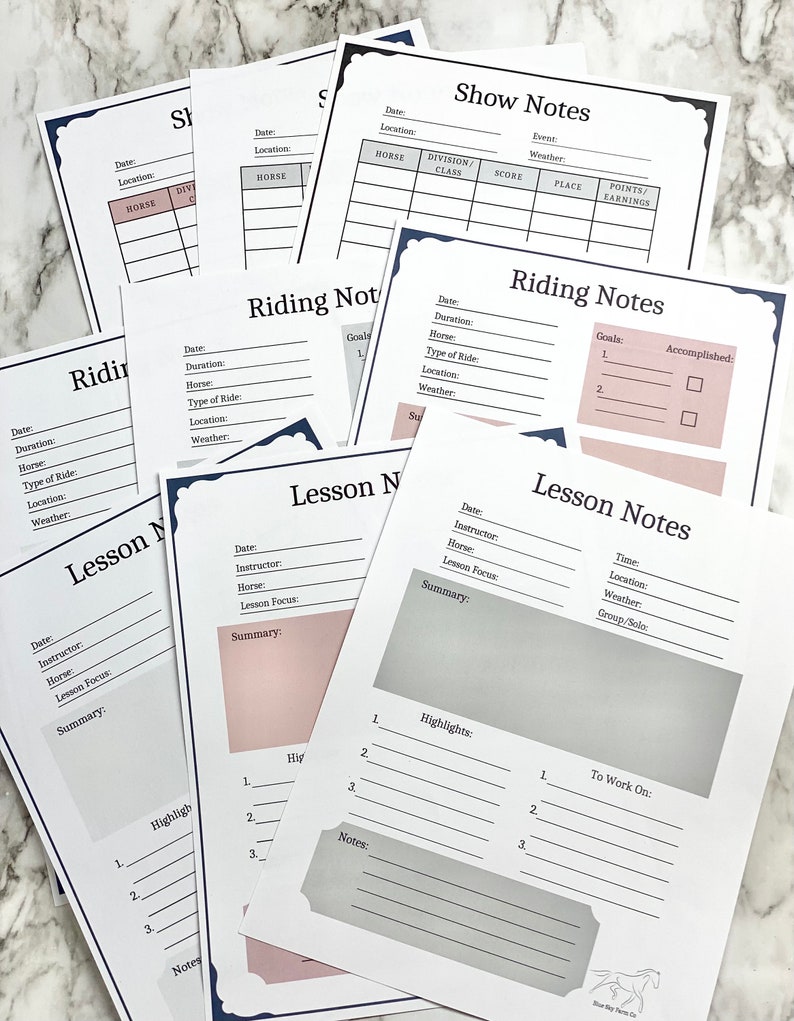 Equestrian Horse Lesson Journal Dressage Horse Riding Notebook - Etsy