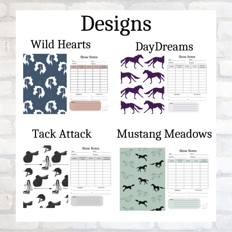 Equine Show Competition Journal Equestrian Journal Horse Show Log ...