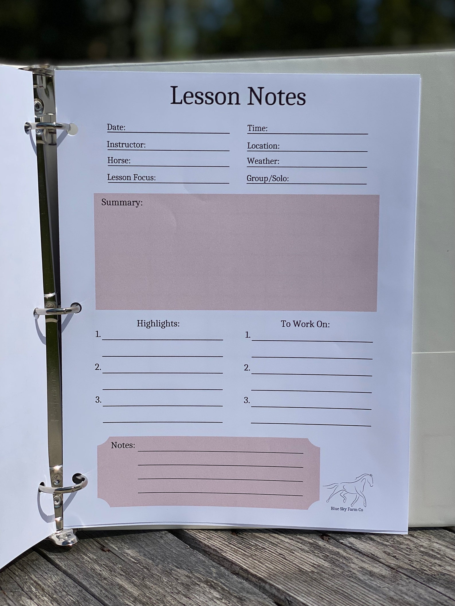 Equestrian Riding Journal Horse Printable Journal Horse Training Log ...