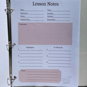 Equestrian Riding Journal Horse Printable Journal Horse Training Log ...