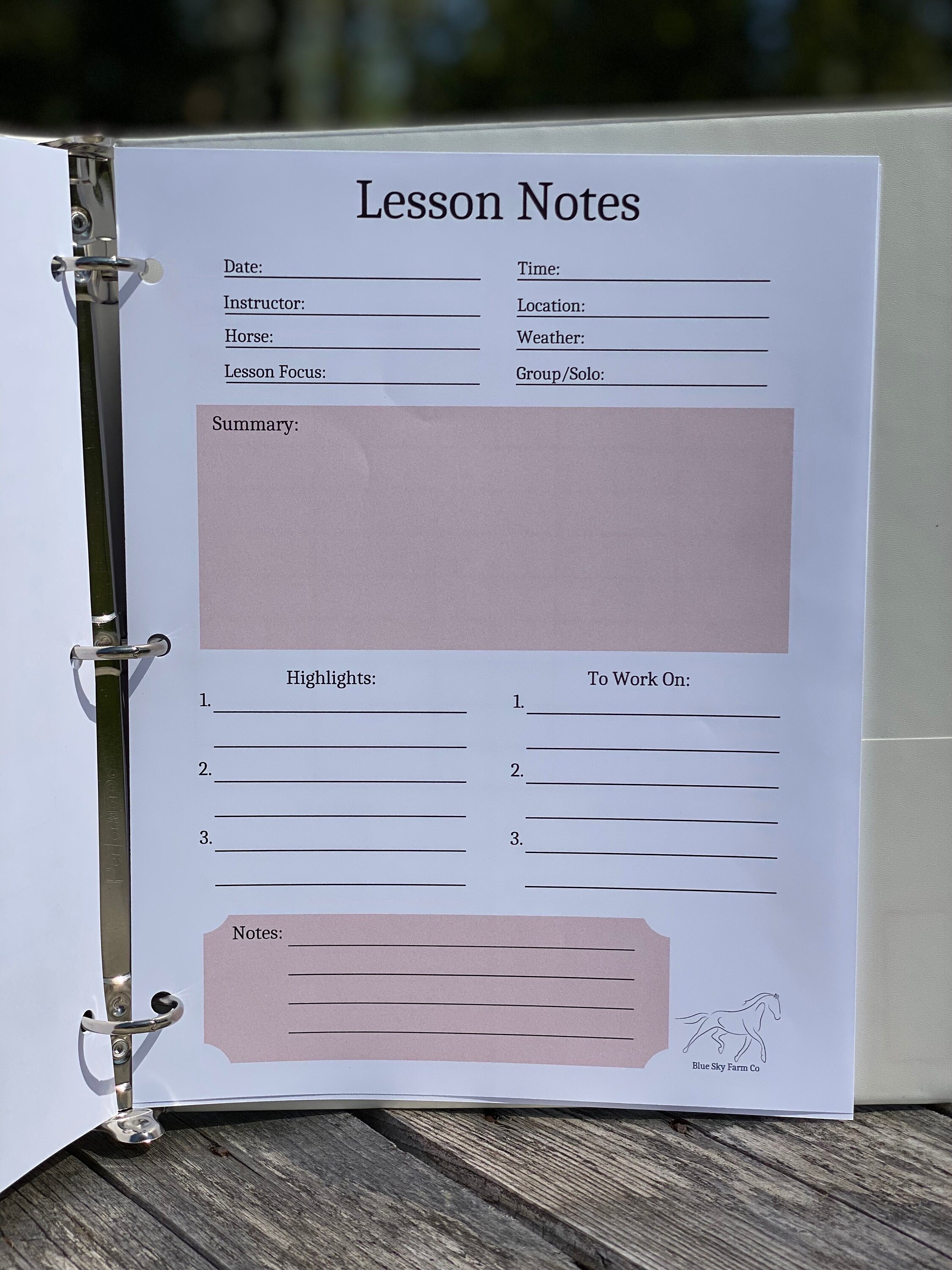 Equestrian Riding Journal Horse Printable Journal Horse Training Log ...