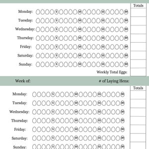 Printable Chicken Egg and Expense Tracker Journal for Chicken Expenses ...