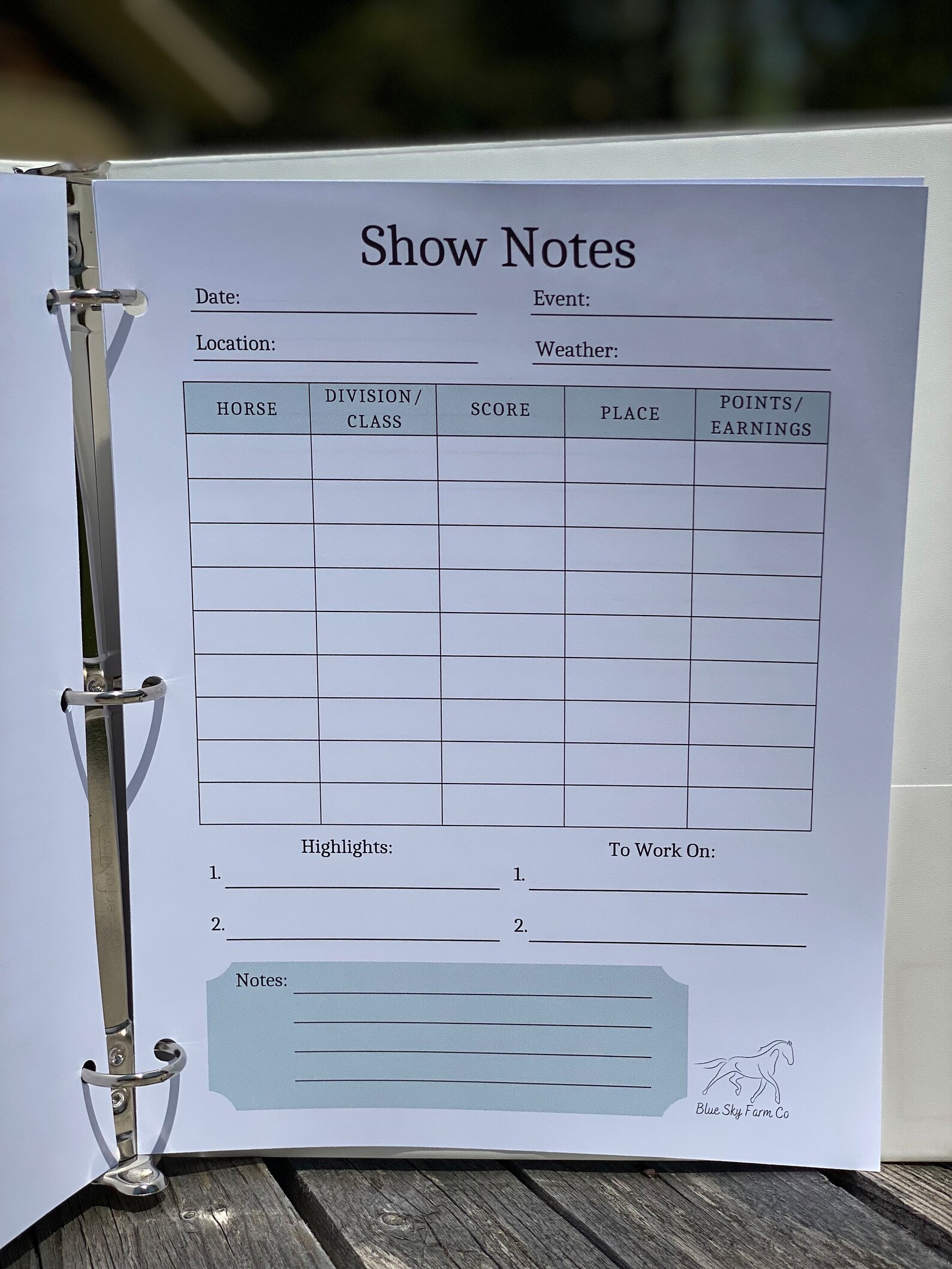 Horse Riding Binder Journal Equestrian Journal Horse Training Log ...