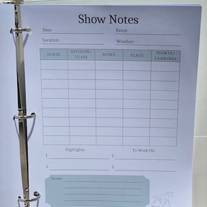 Horse Riding Binder Journal Equestrian Journal Horse Training Log ...