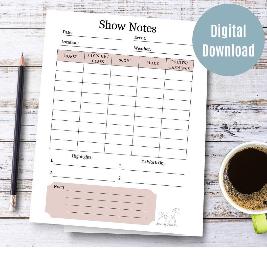 Horse Show Pink Horse Riding Journal Horse Download Printable Horse ...