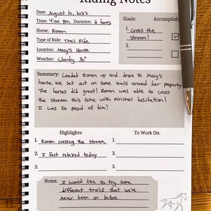 Equestrian Riding Journal Horse Training Log Barn Gift for Horse Lover ...