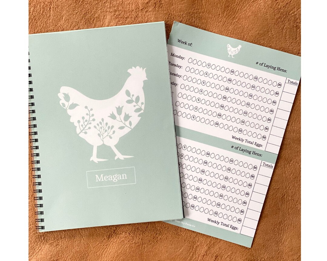 Custom Name Chicken Journal for Tracking Egg Production Homeschool ...